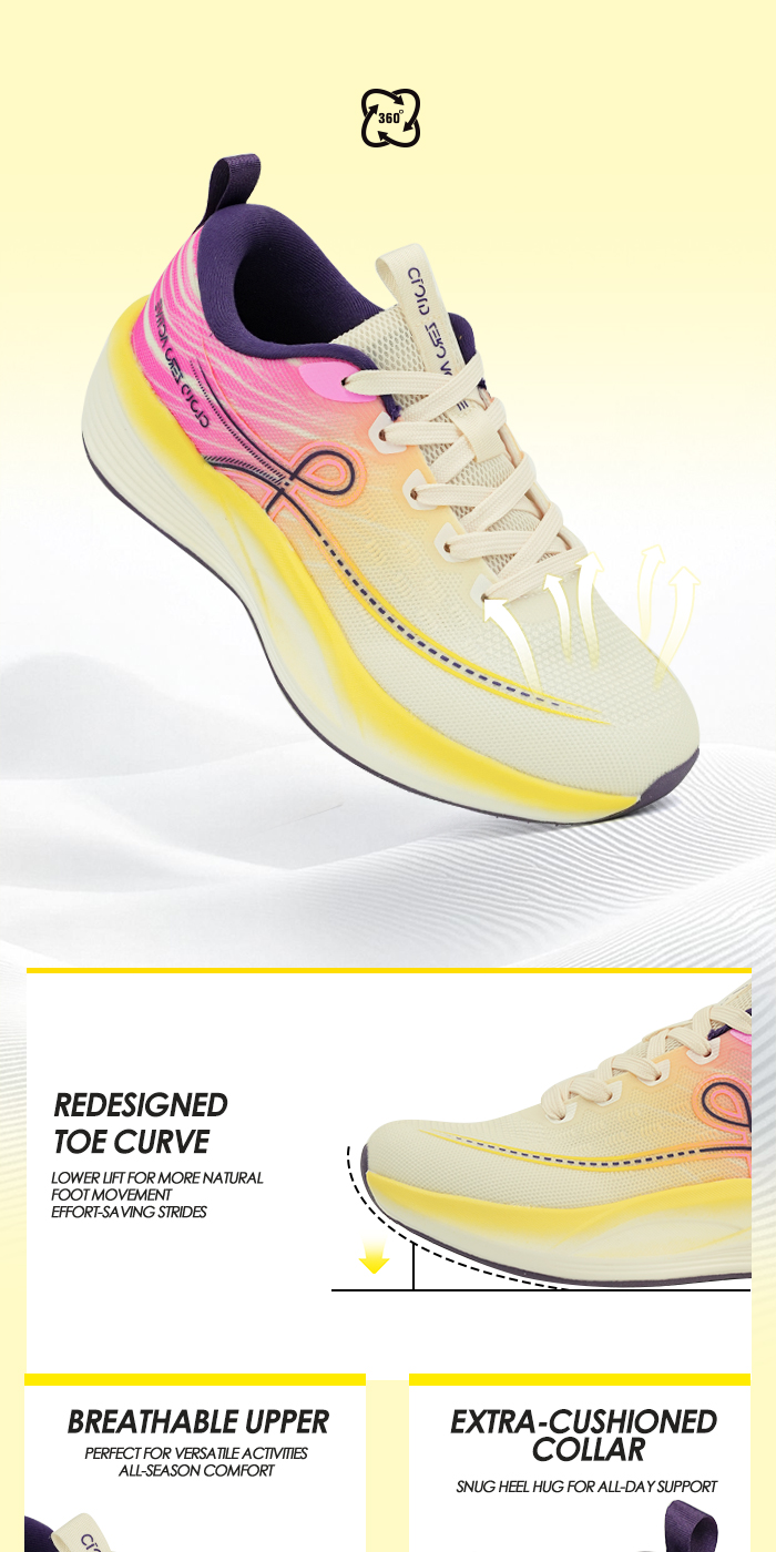 Hawkwell Women's Cloud Zero Active Knit Running Shoes Cushion ...