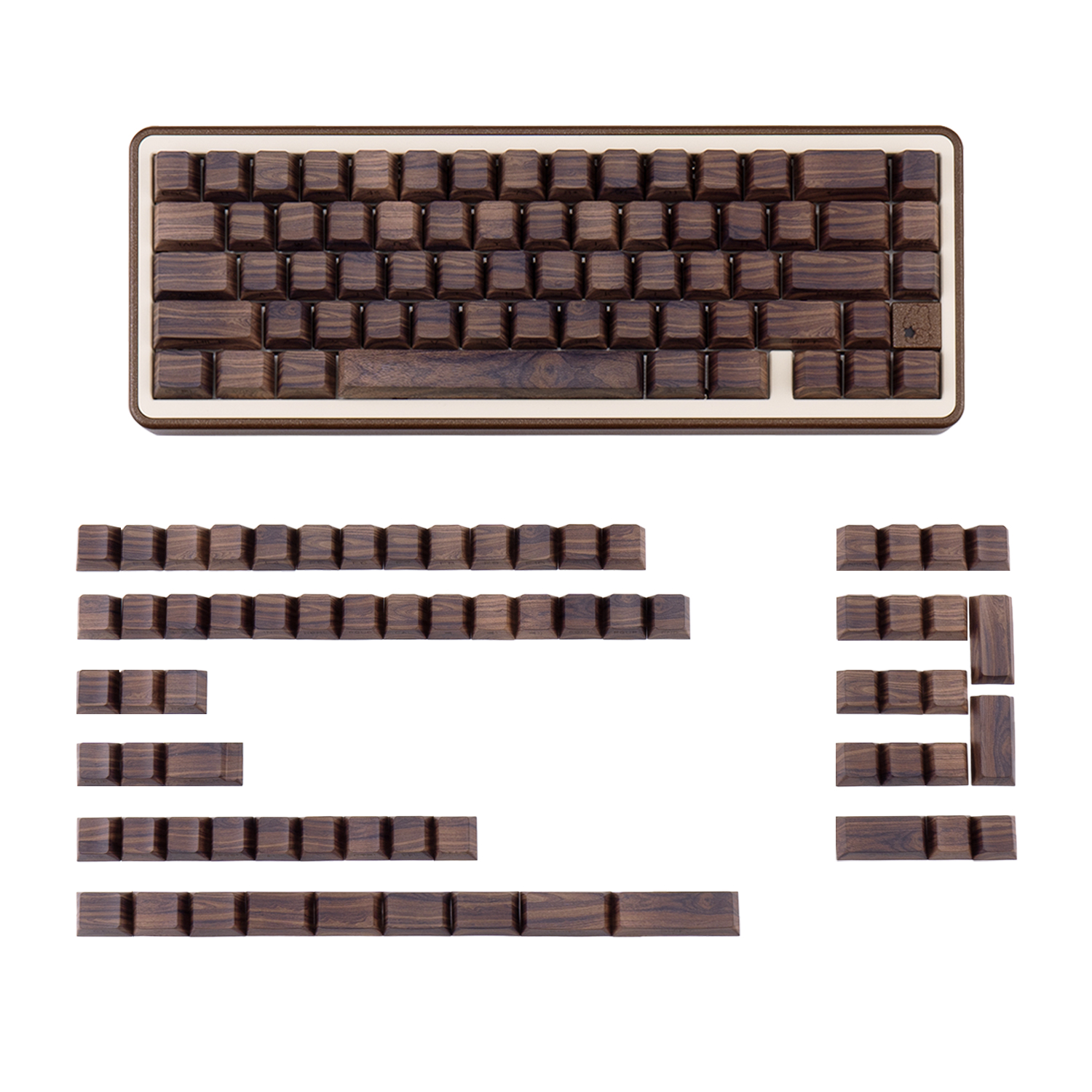 Original Walnut Colored Side Engraved Translucent Keycaps, Heat ...