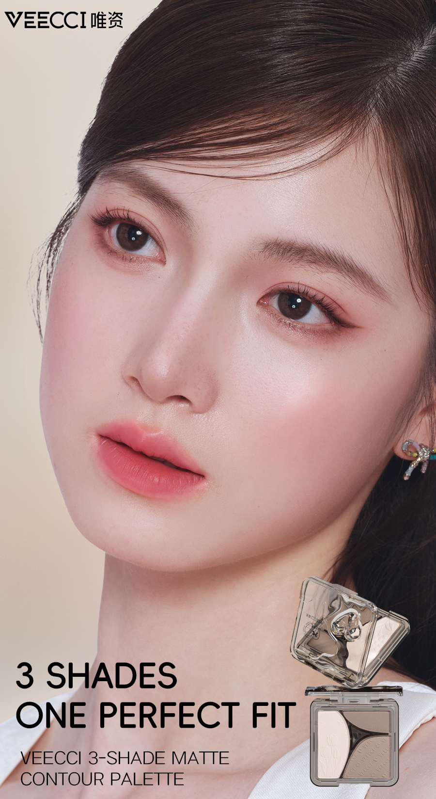 VEECCI 3 In 1 Matte Highlight Contour Palette & Gloss Contouring ...