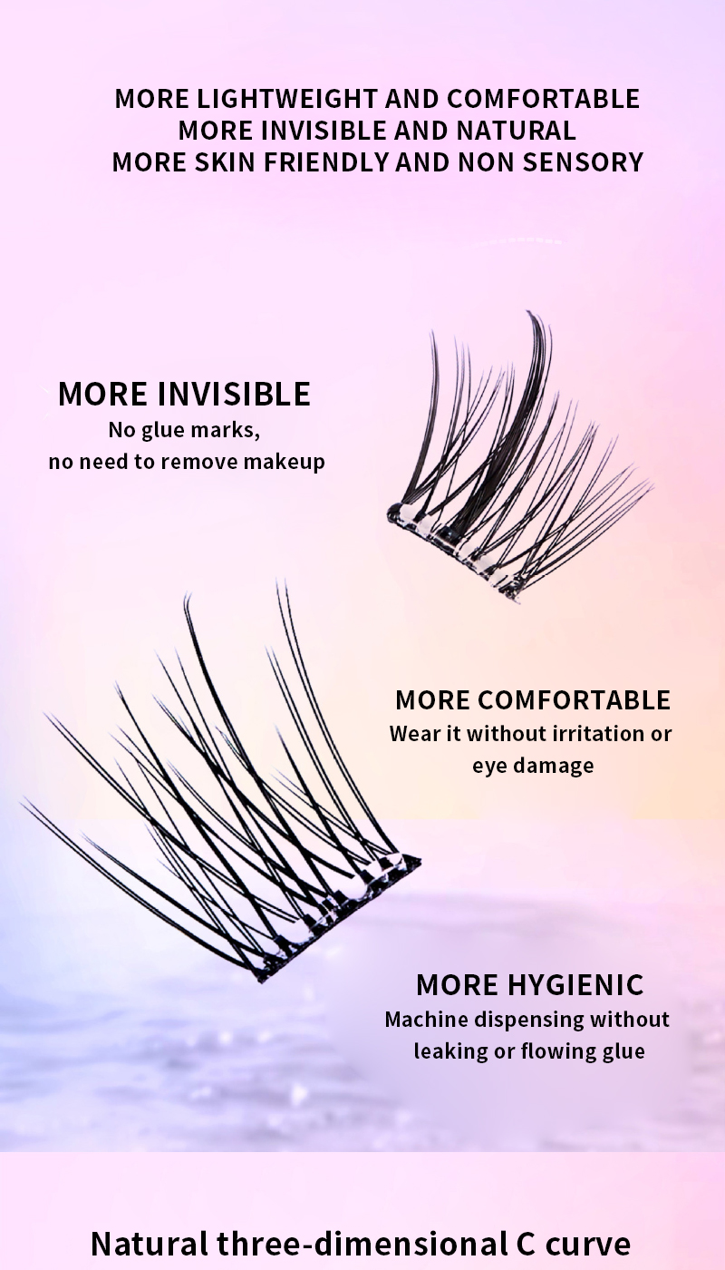 Bqi No-glue False Lashes: 10-pack Cluster Lashes, Sunflower Style ...