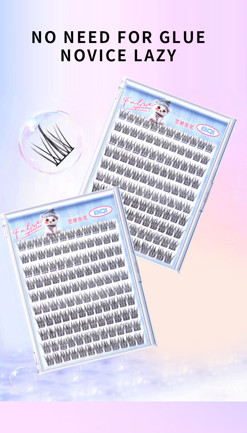 Bqi No-glue False Lashes: 10-pack Cluster Lashes, Sunflower Style ...