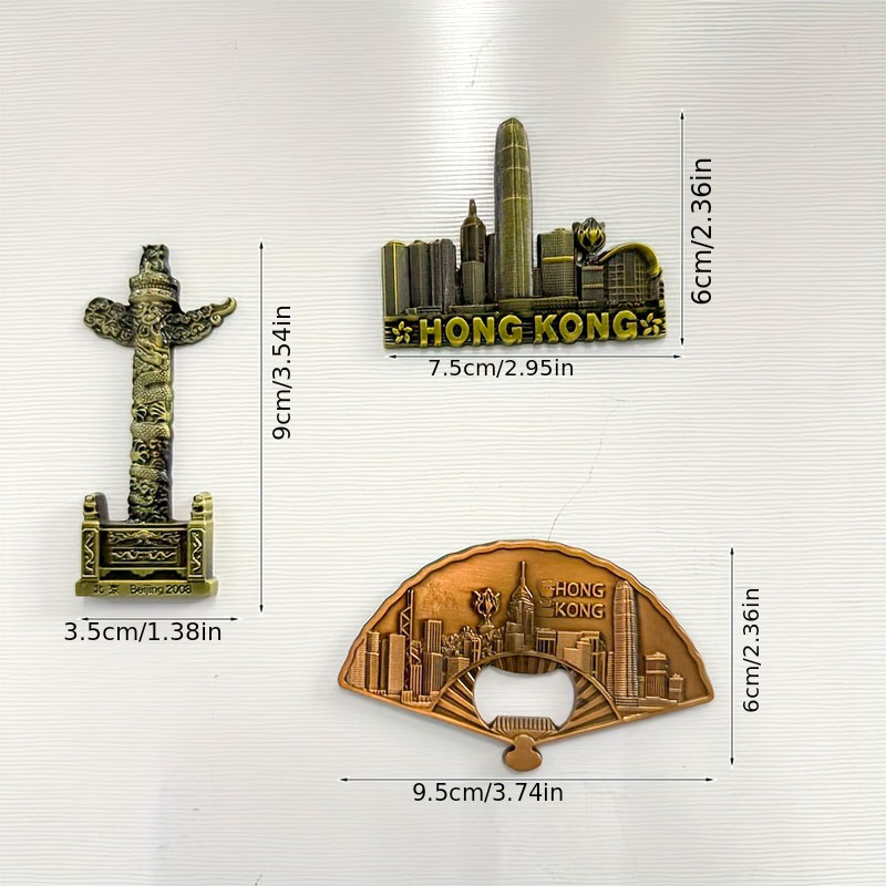 Metal 3d Fridge Magnets,Shanghai Hong Kong Beijin Macau,Refrigerator ...