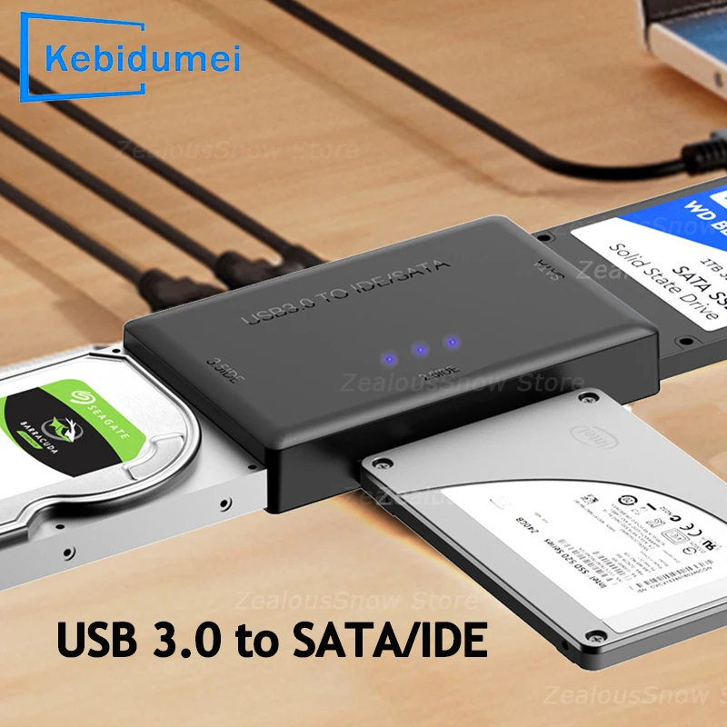 SATA/IDE to USB 3.0 Hard Disk Adapter Hard Drive Reader for 3.5 2.5 ...