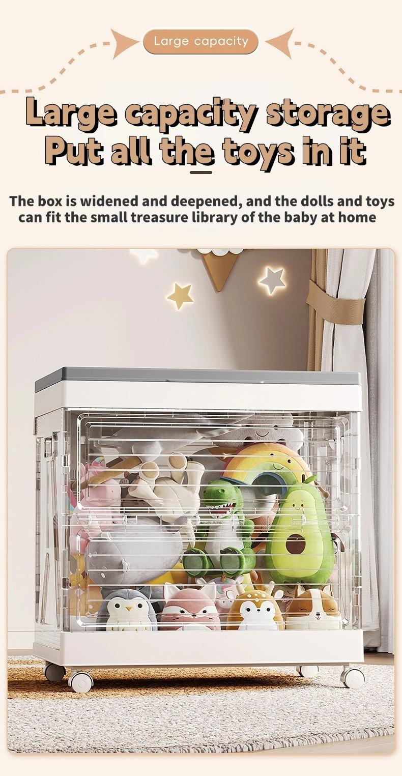 160L Large Capacity Toy Storage Box, Clothing Storage Box with Wheels ...