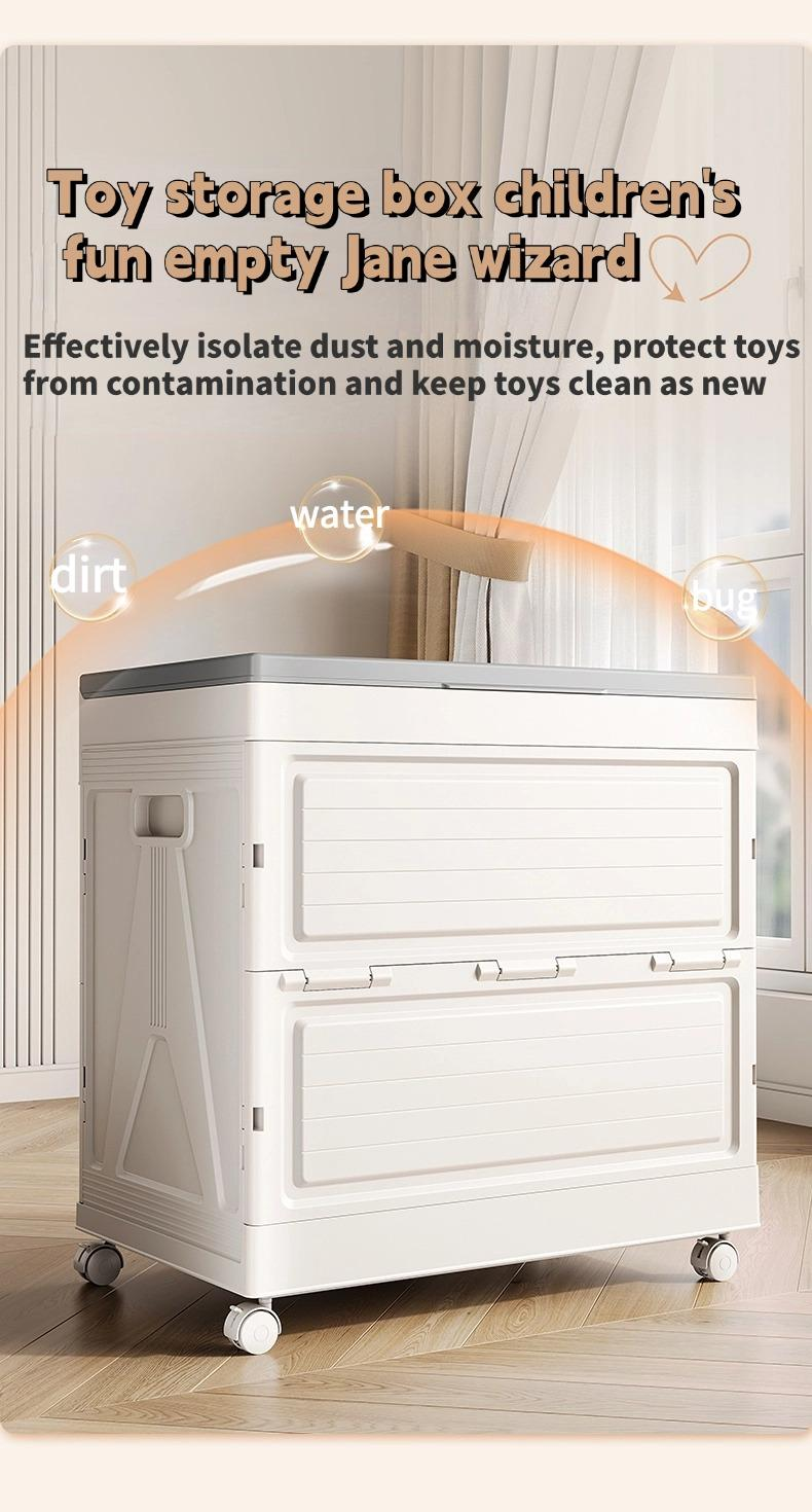 160L Large Capacity Toy Storage Box, Clothing Storage Box with Wheels ...