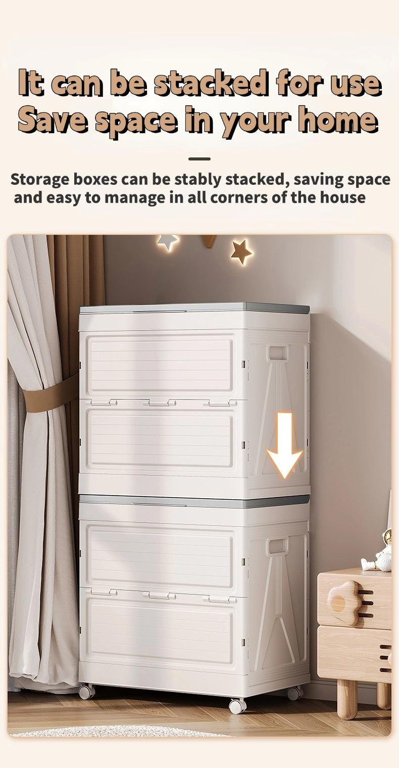 160L Large Capacity Toy Storage Box, Clothing Storage Box with Wheels ...