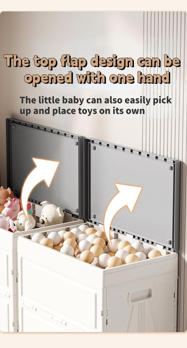 160L Large Capacity Toy Storage Box, Clothing Storage Box with Wheels ...
