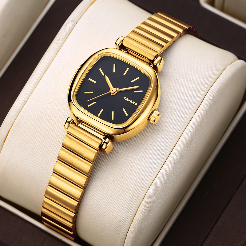 [Free Exquisite Bracelet] CAINUOS Square Small Cube Gold 30M Waterproof ...