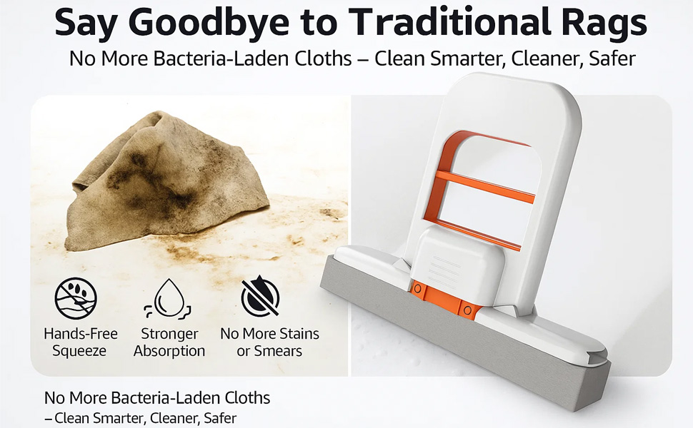 Mini Foldable Squeeze Table Mop, Portable Mini Cleaning Sponge Mop, Wet ...