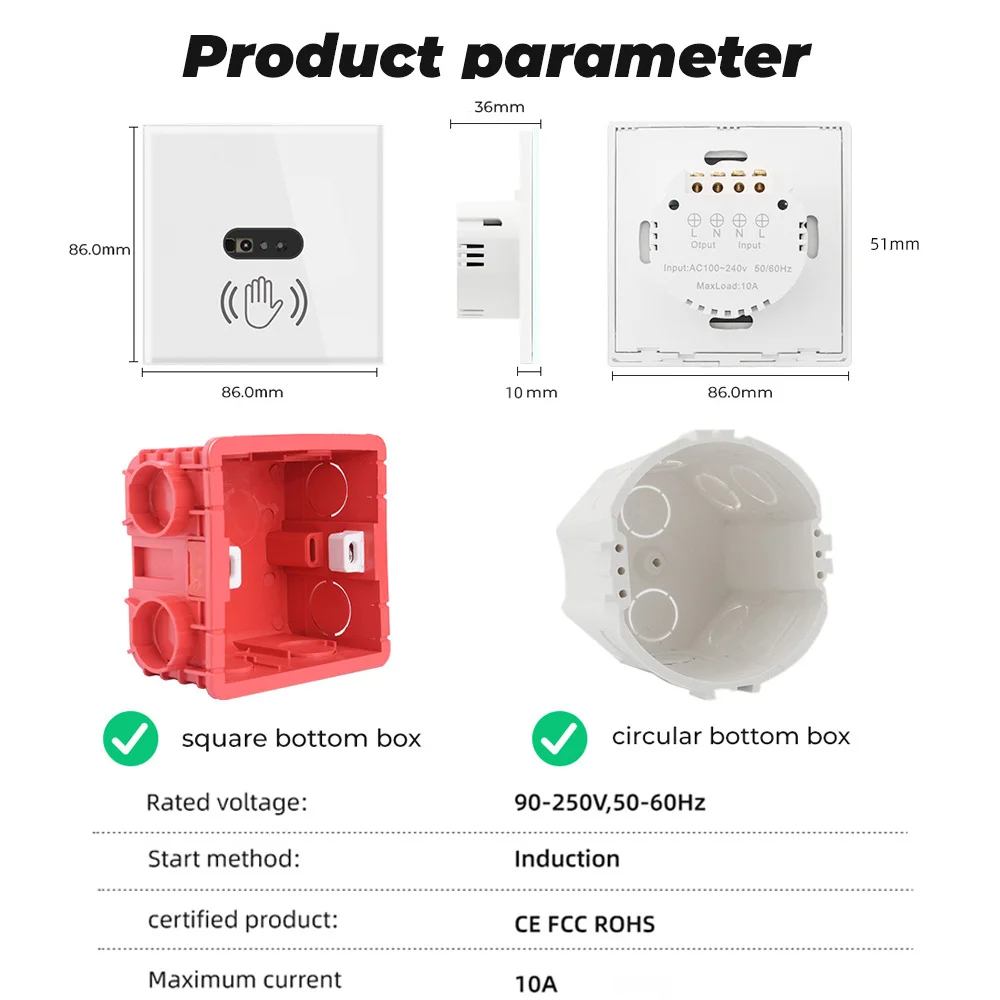 New EU Standard Infrared Wall Light Switch with Smart IR Sensor, No ...