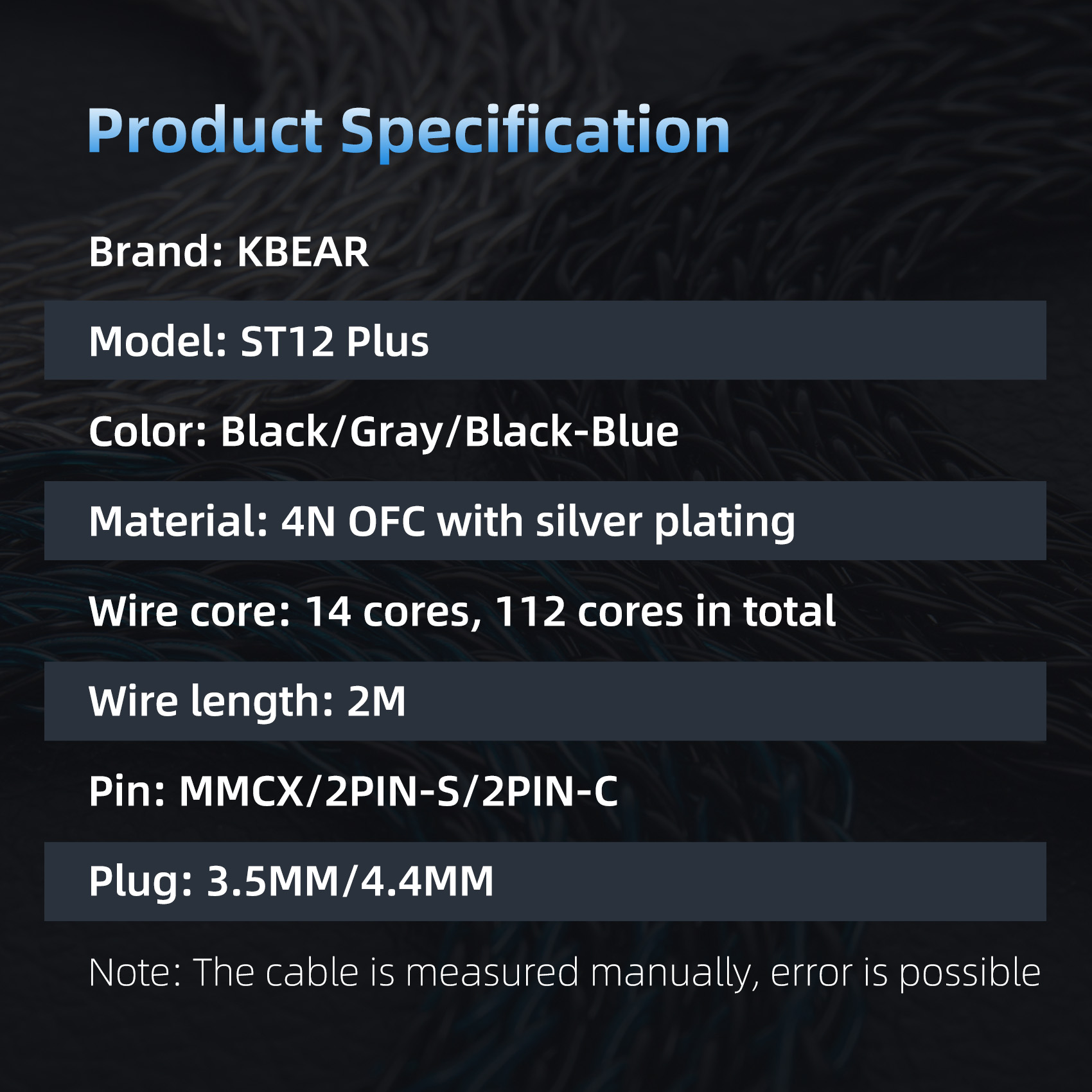 2M Recessed IEM Cable 8 Core Silver Plated for KZ ZS10 PRO ZSN PRO CRA ...