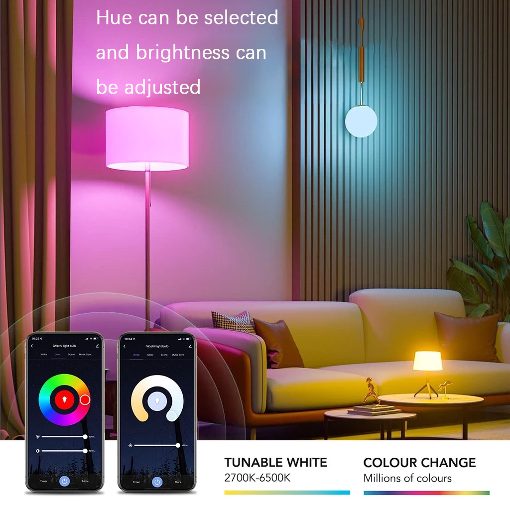 E27 WiFi/Bluetooth LED Bulb, RGB+CCT, App Controlled, Includes Remote ...