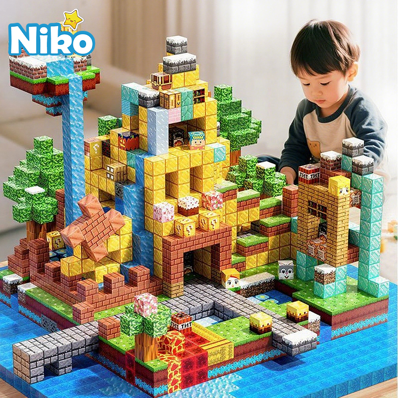 NIKO 100pcs Minecraft Magnetic Building Blocks DIY Building Block Toys ...