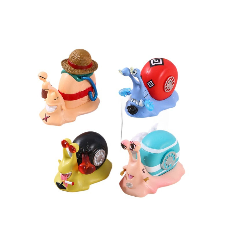 9Pcs Anime One Piece Figure Luffy Den Den Mushi Doflamingo Law Ace ...