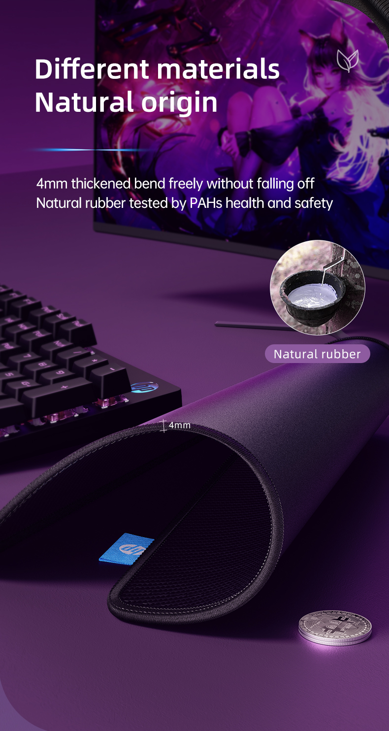 HP Gaming Mouse Pad | Stitched Edge | Dual Texture (Micro-Weave Surface ...