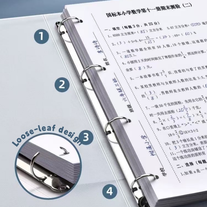 A4 Four-Hole Binder Large Capacity File Folder Portable Buckle File ...