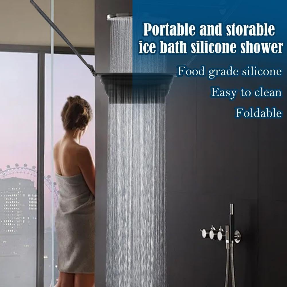 Silicone Rain Shower Ice Bath Tub Bucket for Shower, Portable Foldable ...