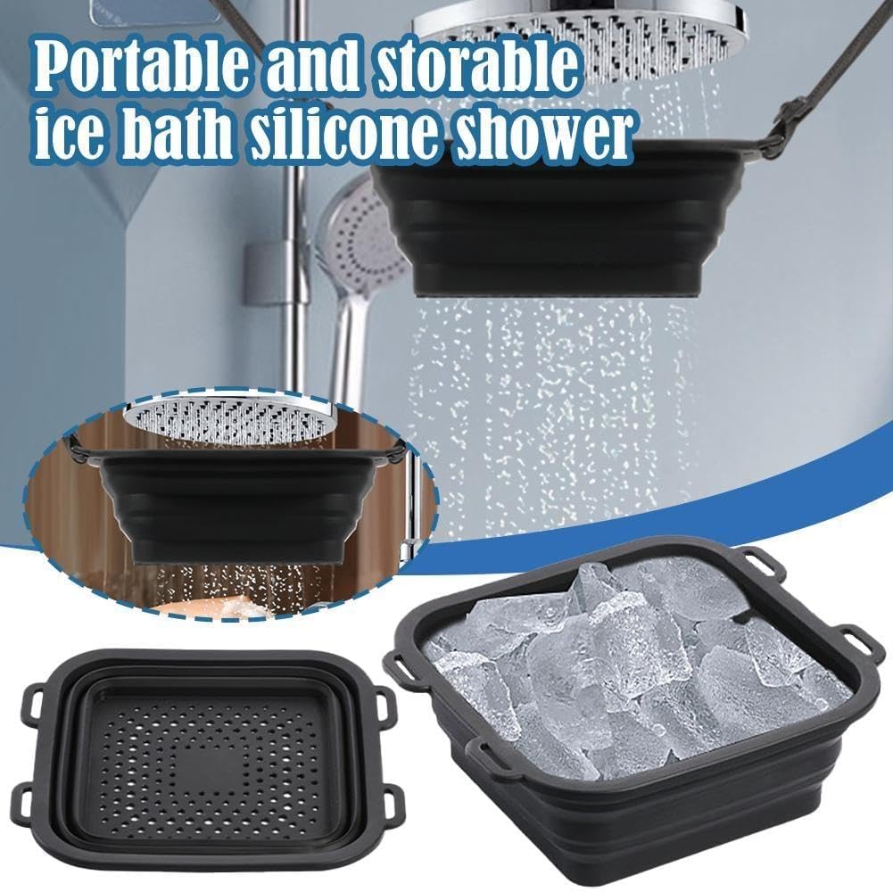 Silicone Rain Shower Ice Bath Tub Bucket for Shower, Portable Foldable ...