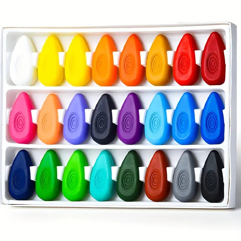 12/24 Color Non-Toxic Crayon Set for Youngsters - Easy Grip, Water Drop ...