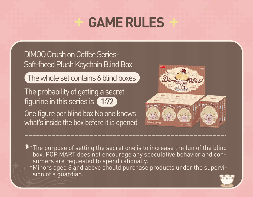 POP MART DIMOO Crush on Coffee Series- Soft-faced Plush Keychain Blind ...