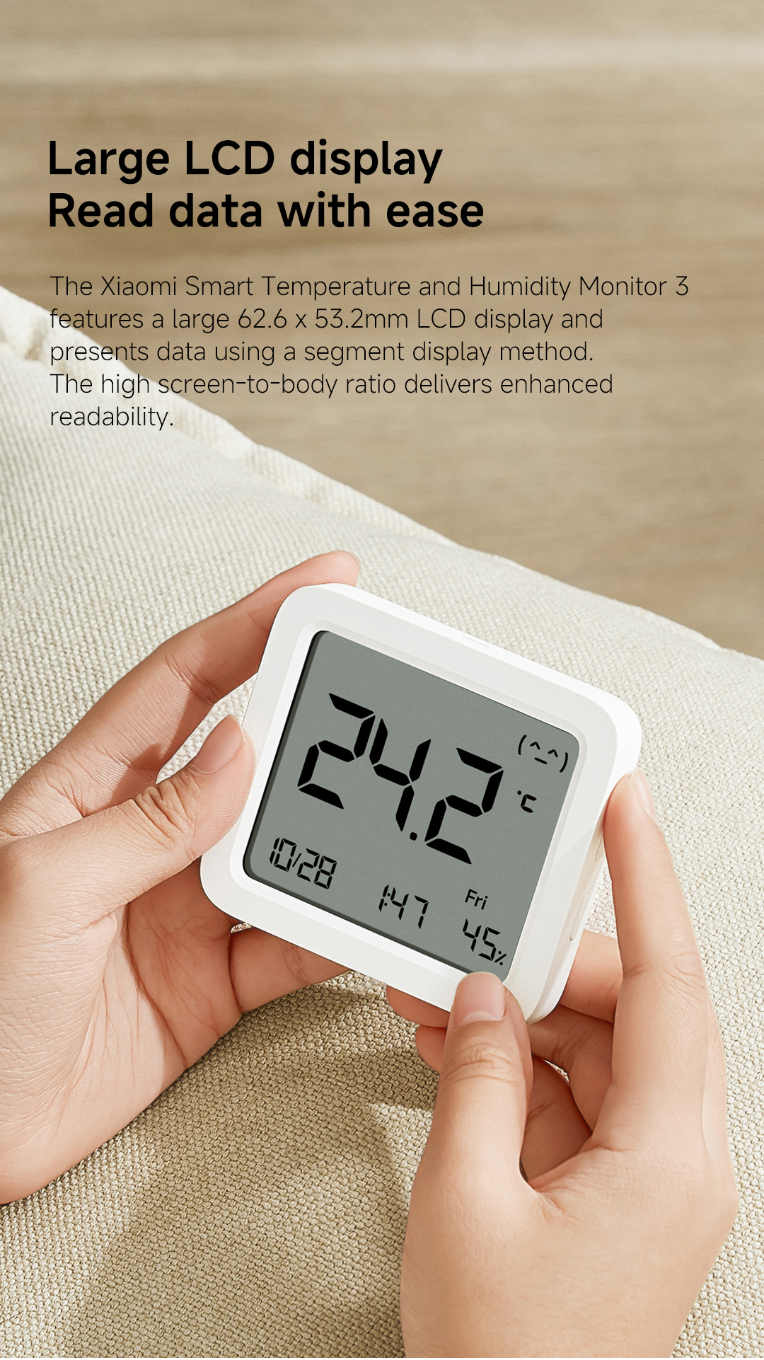 Xiaomi Smart Temperature and Humidity Monitor 3 | Shopee Philippines