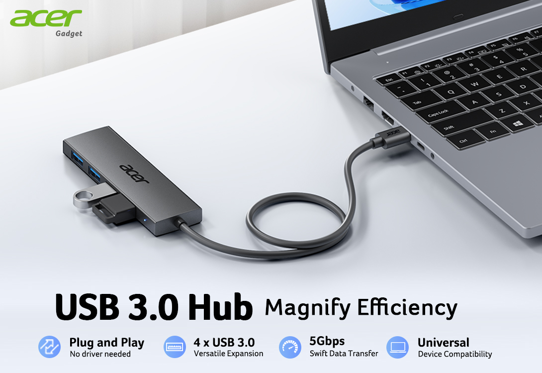 【COD】Acer USB Hub 4 Ports Multiple USB 3.0 Hub USB Port Extension Hub ...