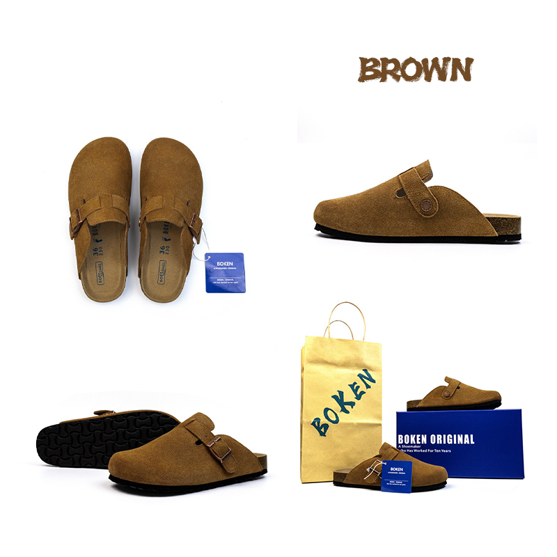 BOKEN Cork Clogs Non-Slip Slippers Mules Soft Outdoor Indoor Sandals ...
