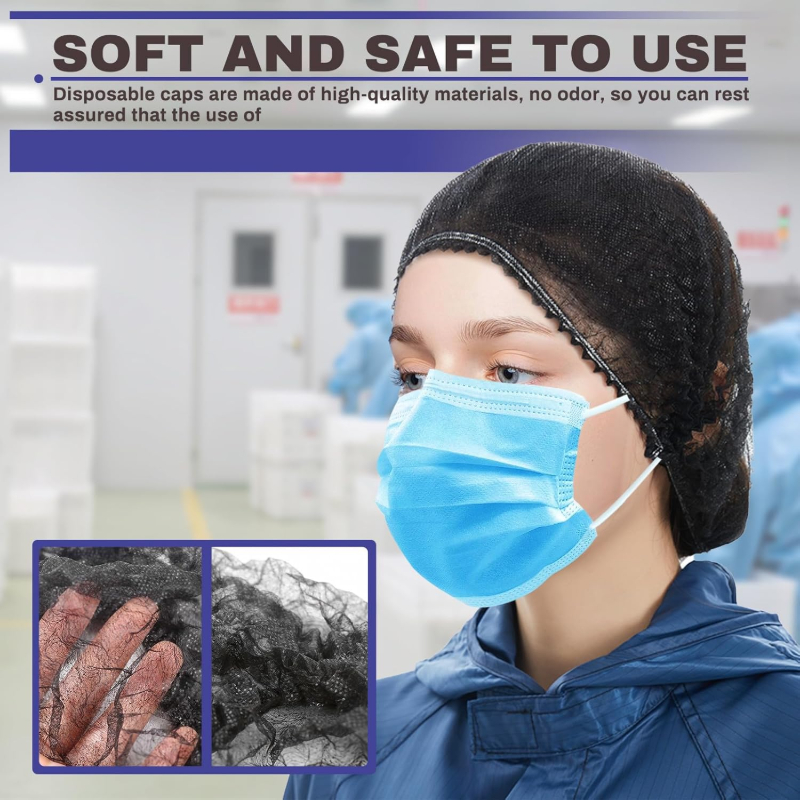 Black Disposable Hair Nets, Suitable For Service Staff 100PCS | Shopee ...