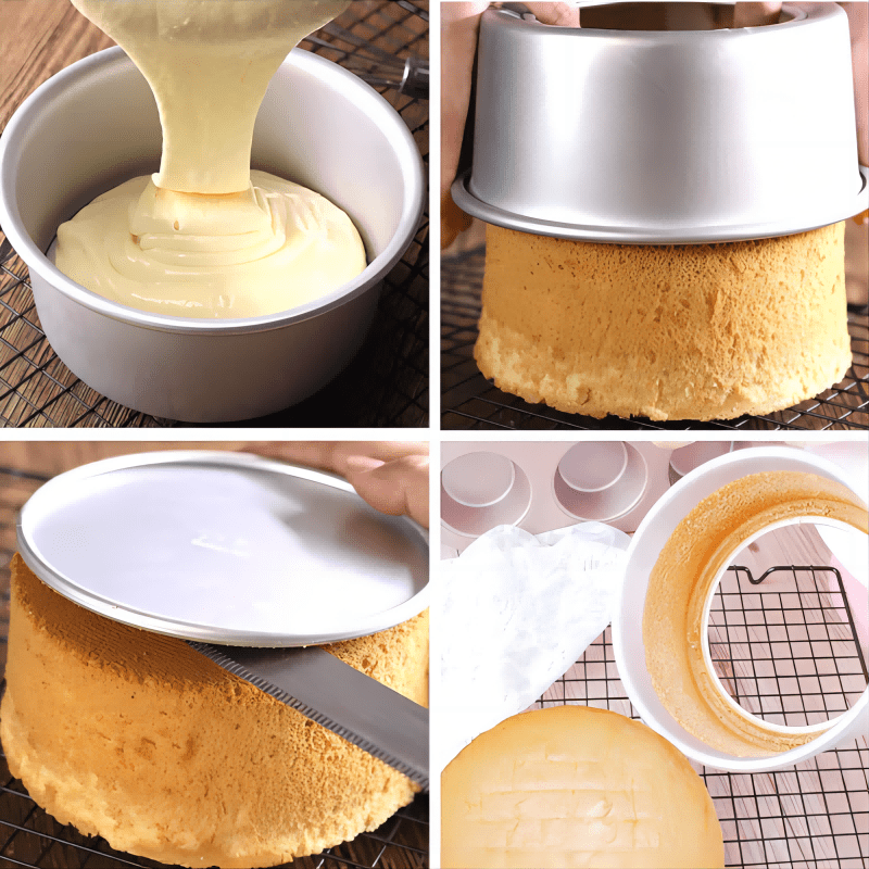 ART EXHIBITION Round Cake Pan 4/6/8 Inch Baking Pan Removable Bottom ...