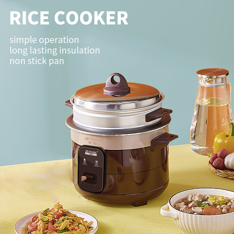 2L Electric rice cooker with a non-stick inner pot and support for one ...