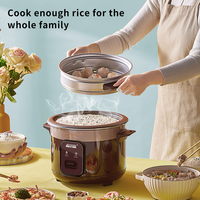 2L Electric rice cooker with a non-stick inner pot and support for one ...