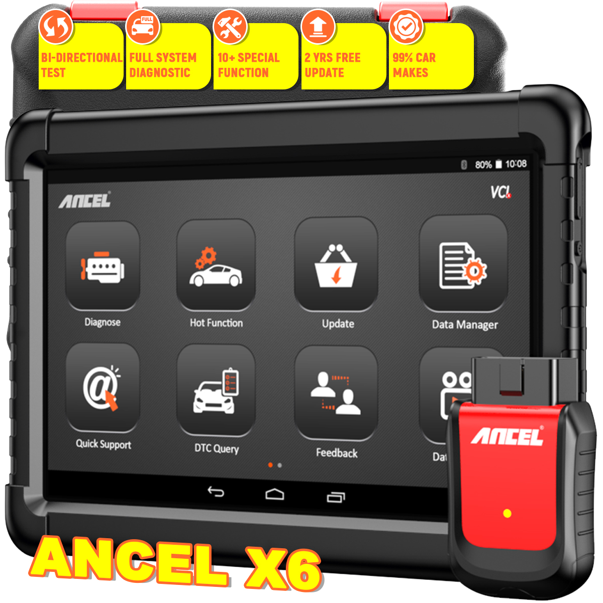 Ancel X6 Automotive Bidirectional OBD2 Scanner EPB DPF SAS ABS Oil ...