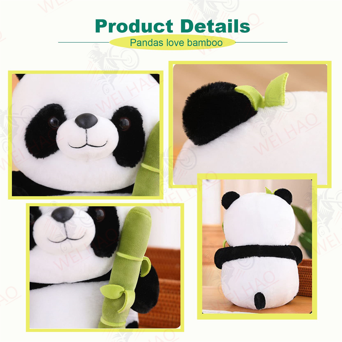 25cm Panda and Bamboo Plush Doll Set, Stuffed Toy for Children | Shopee ...