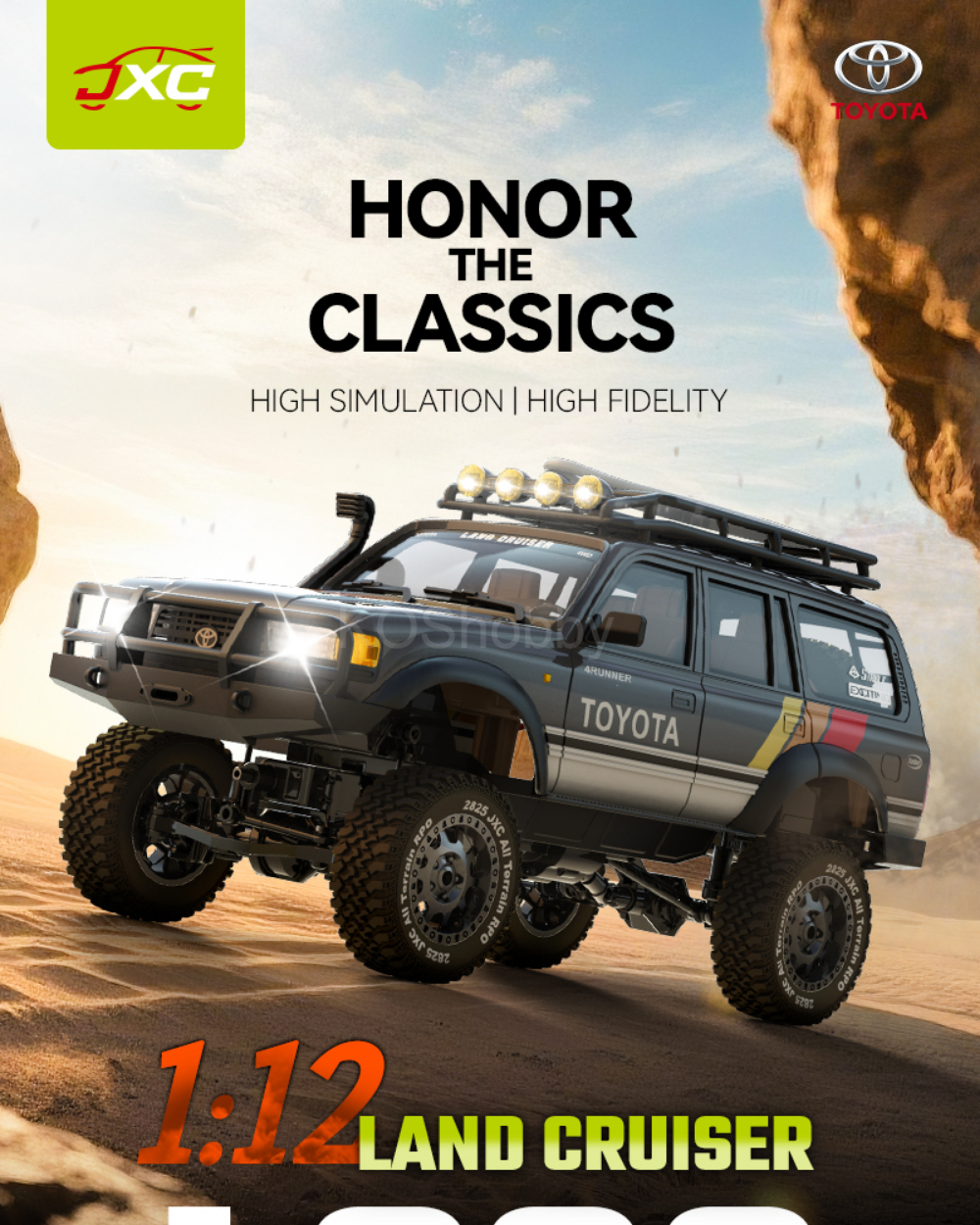 JXC 1/12 Licensed Toyota Land Cruiser LC80 RC Rock Crawler 2.4G 4WD RTR ...