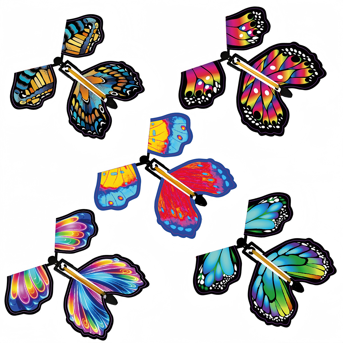 New wind-up magic butterfly, rubber band-powered magic prop, surprising ...
