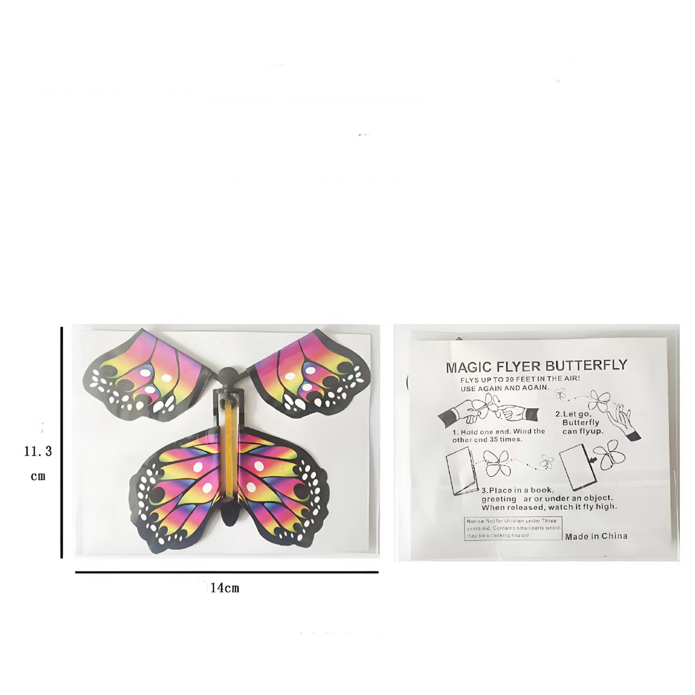 New wind-up magic butterfly, rubber band-powered magic prop, surprising ...