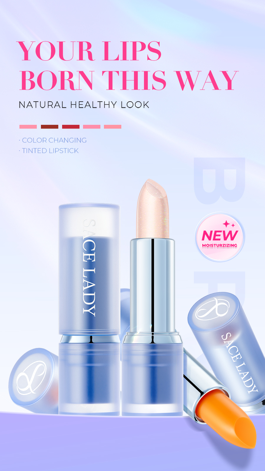 SACE LADY Color Changing Tinted Lipstick Magic Lasting Waterproof Lip ...