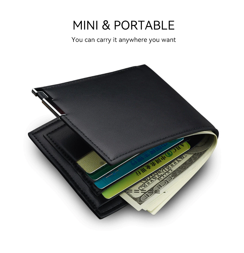 MENSPE Men's Wallet Simple Short Wallet Soft PU Business Wallet Multi ...