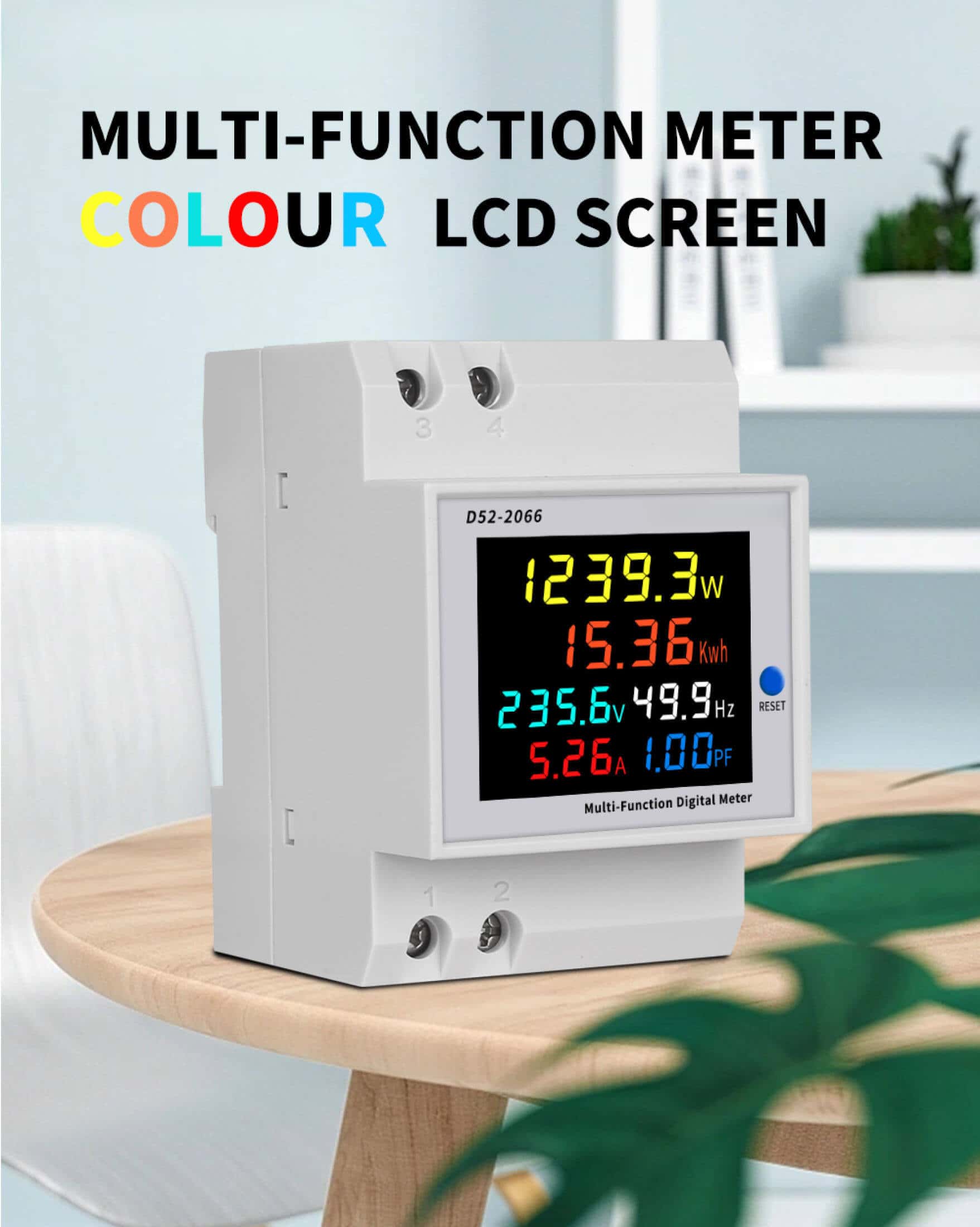 D52-2066 6IN1 din rail AC monitor 220V 380V 100A Voltage Current Power ...