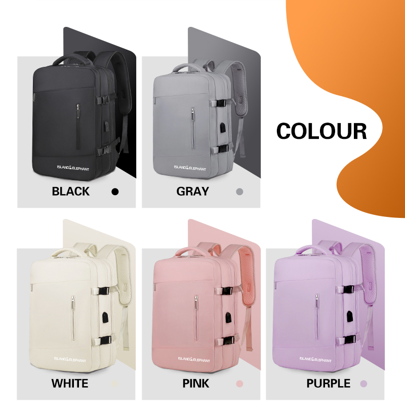 ISLAND ELEPHANT 17 inch Laptop Backpack Expandable Waterproof-USB Port ...