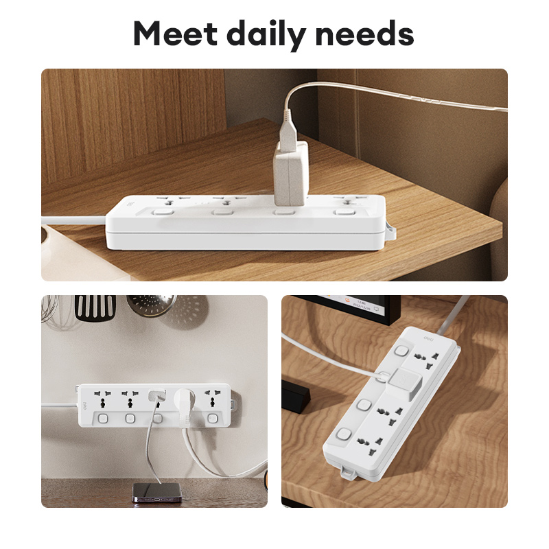 Deli 2/3/5M Extension Cord With Individual Switch Universal Electric ...