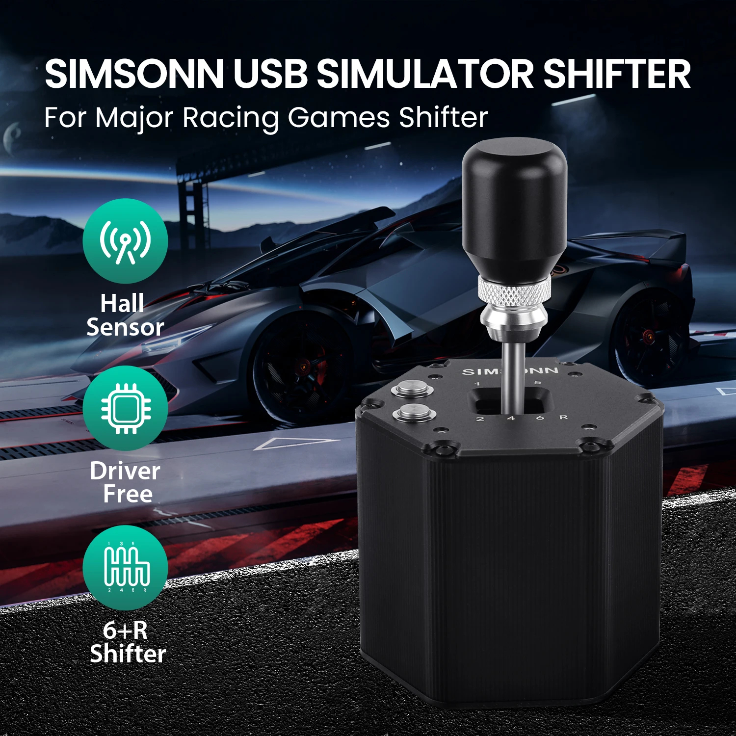 SIMSONN PC 6+R H Gear Shifter compatible with Logitech G27 G29 G25 G920 ...