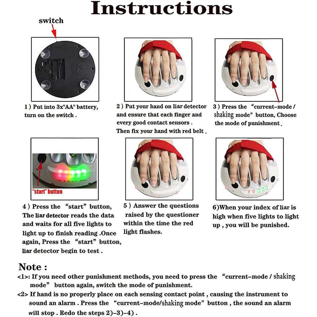 Lie Detector Electric ’Micro Polygraph Shocking Liar Game | Shopee ...