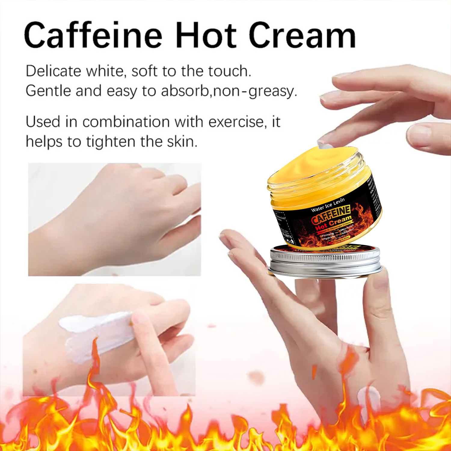 Caffeine Hot Cream, a body sculpting cellulite workout cream for both ...