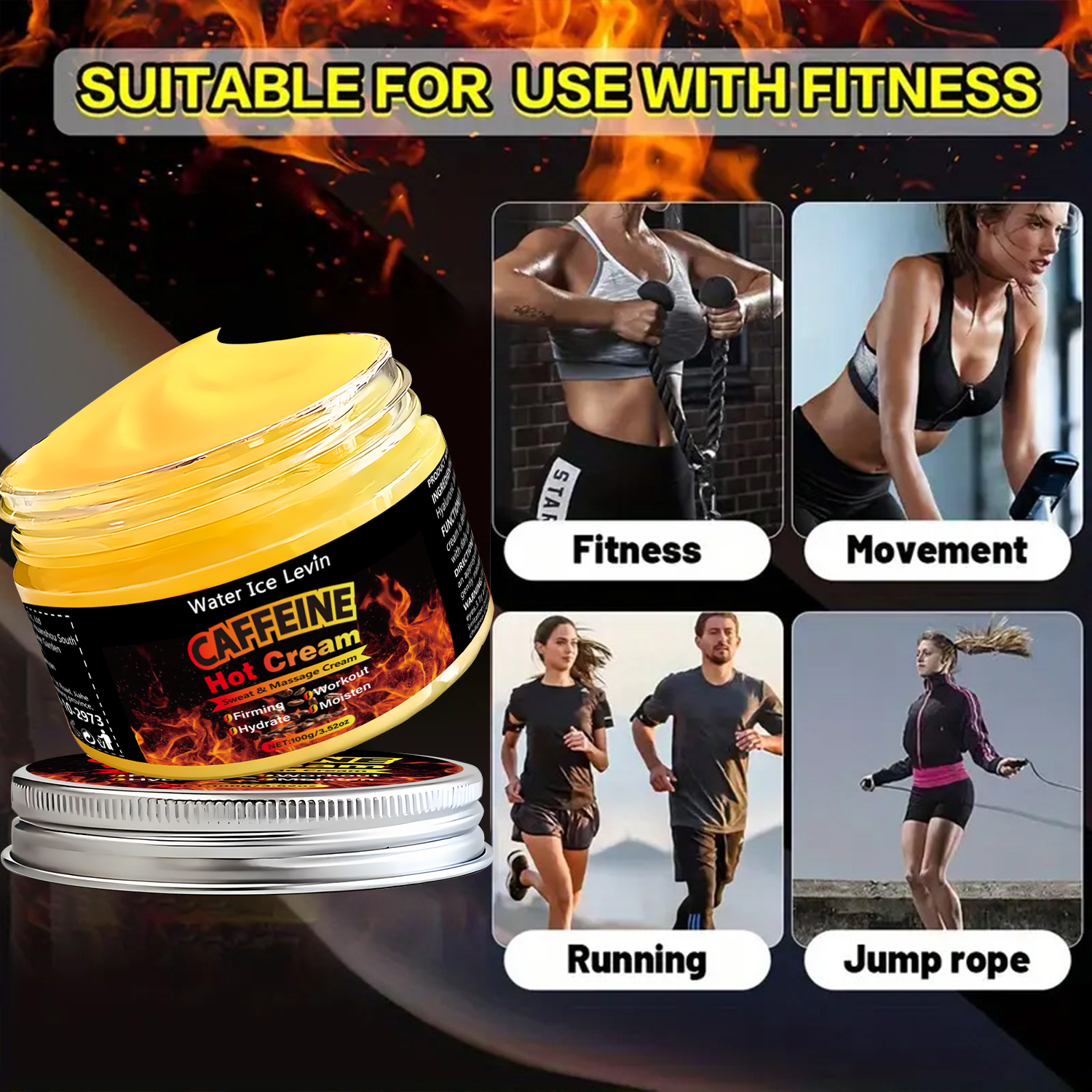 Caffeine Hot Cream, a body sculpting cellulite workout cream for both ...