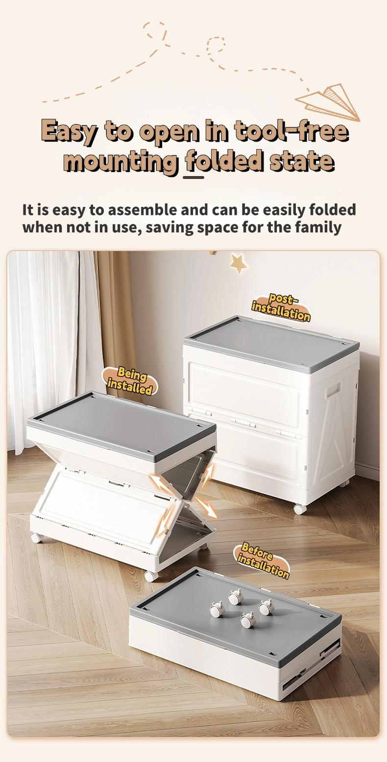 160L Large Capacity Toy Storage Box Foldable Organizer Container ...