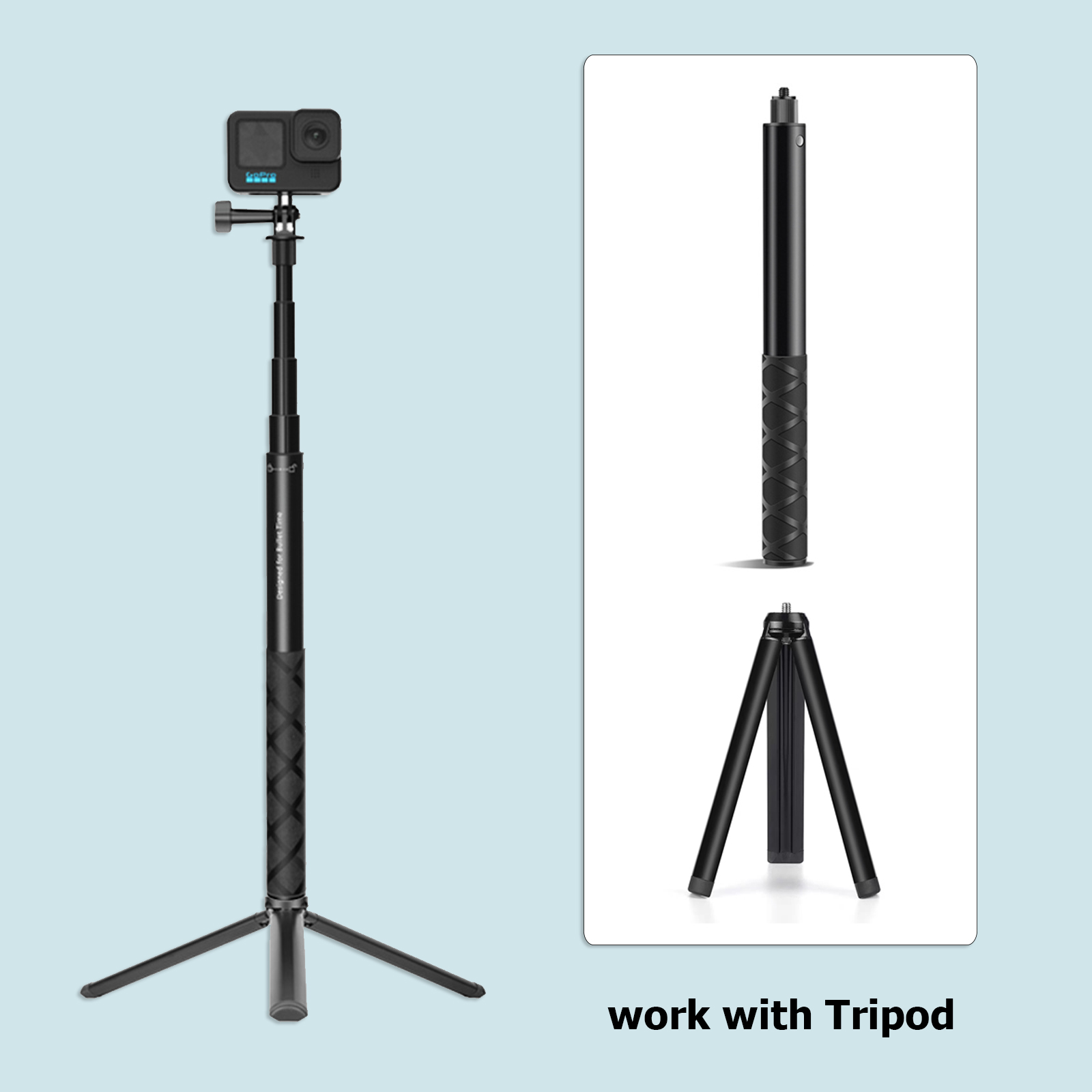 Insta360 X5 / X4 Air / X4 / X3 Invisible Selfie Stick Tripod Combo 2-in ...