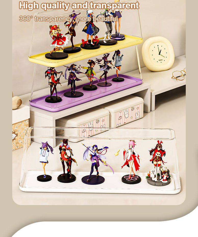 Mini Figure Acrylic Case Stand Dustproof Storage Box Transparent ...