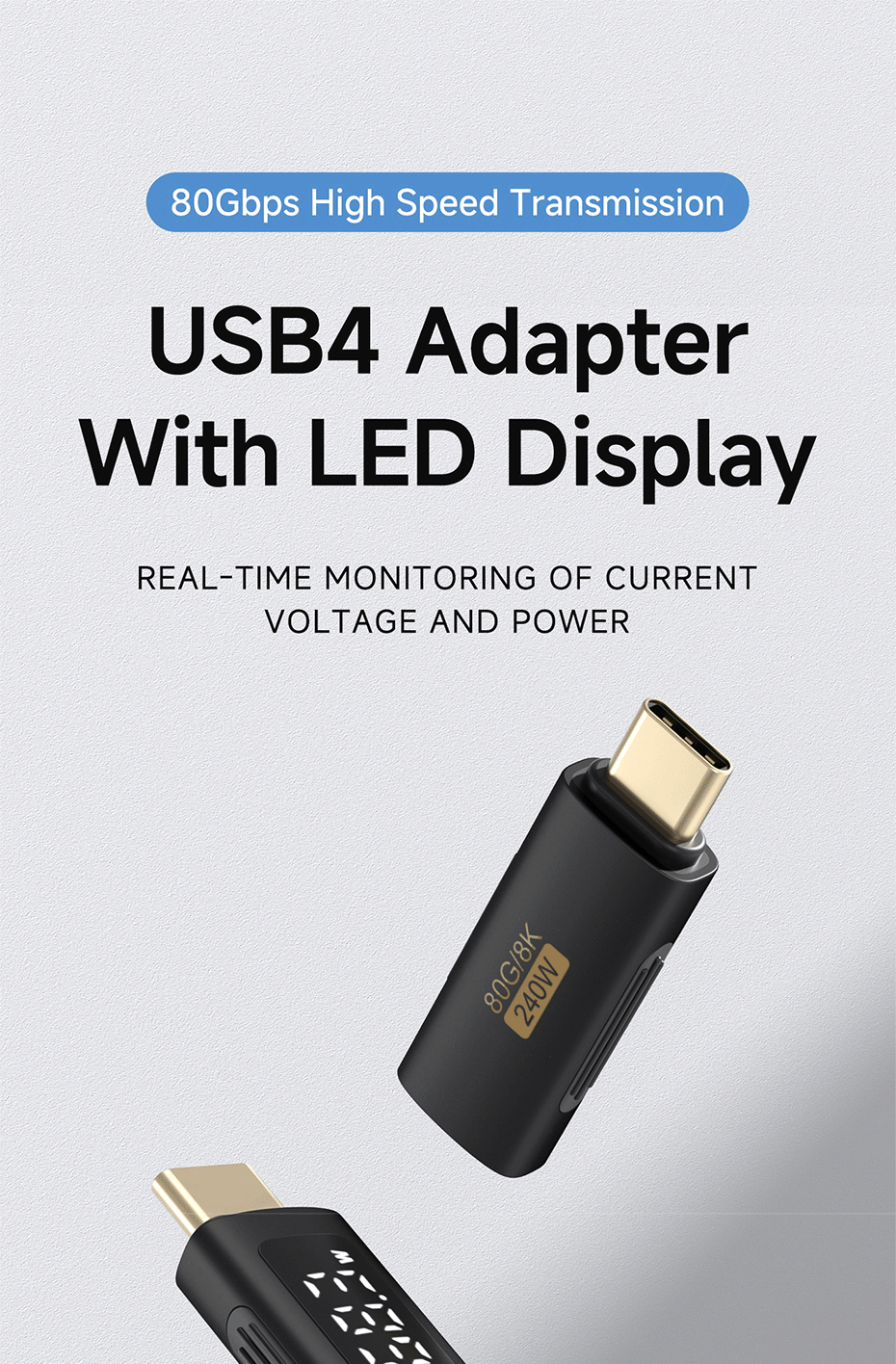 Hagibis USB4 Adapter With LED Display PD240W 80Gbps 8K Video Transfer ...