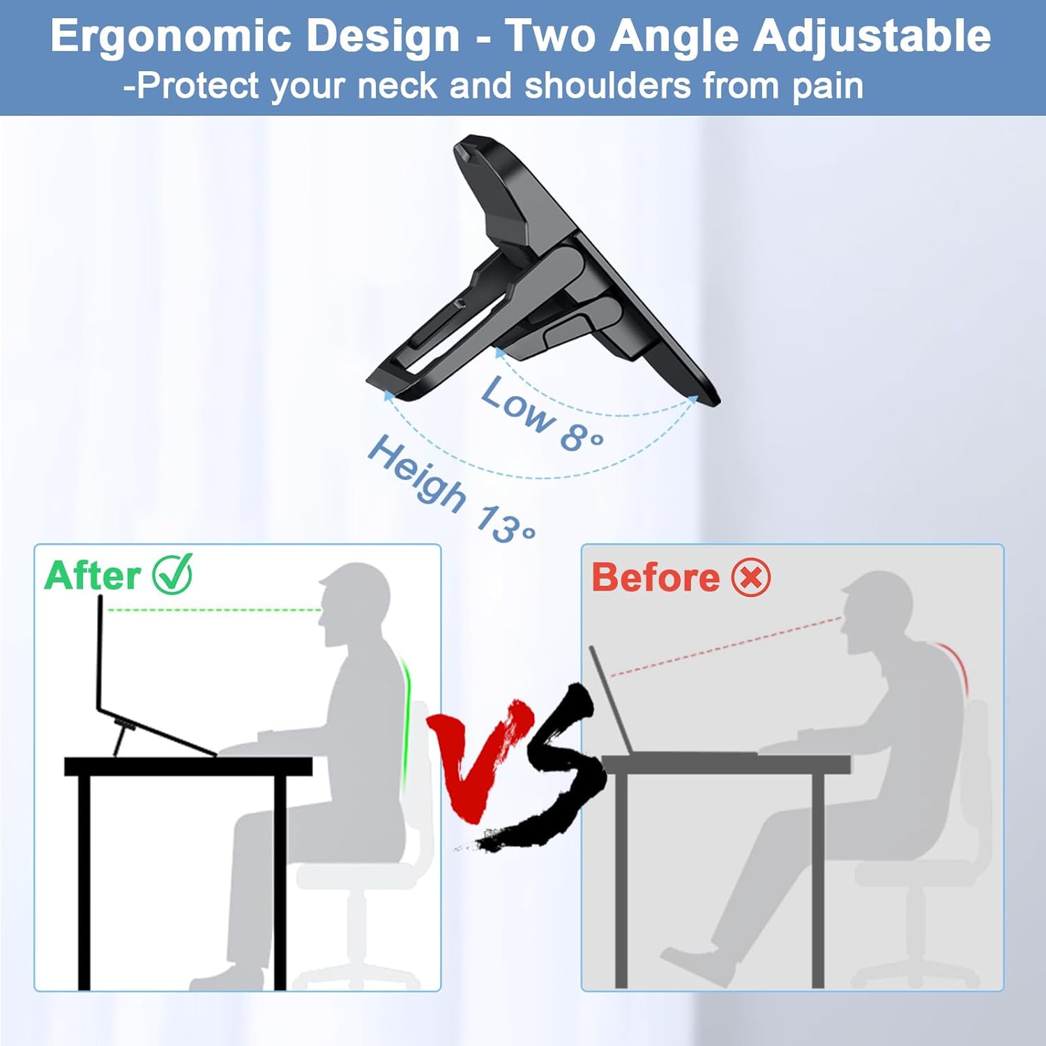Keyboard Stand Dual Tilt Angle Adjustable Computer Keyboard Riser Self ...